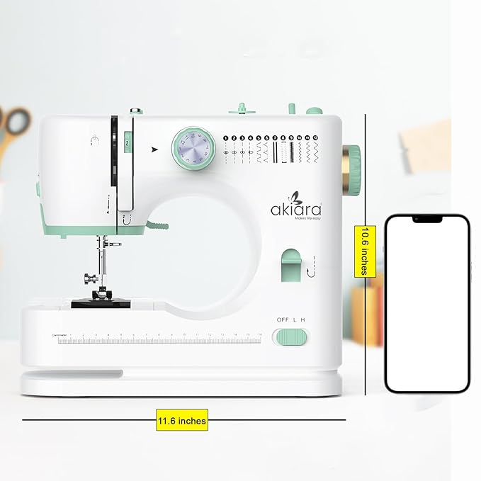 Akiara 12 Stitch Electric Sewing Machine with Automatic Bobbin Winding ...